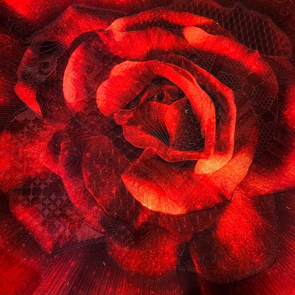 Hoffman Rose Panel - Etsy