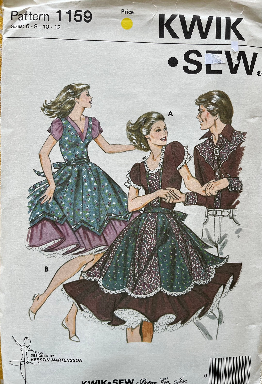 Kwik Sew New Uncut Pattern #1159 Square Dance Dresses Size 6 8 10 12 - Etsy