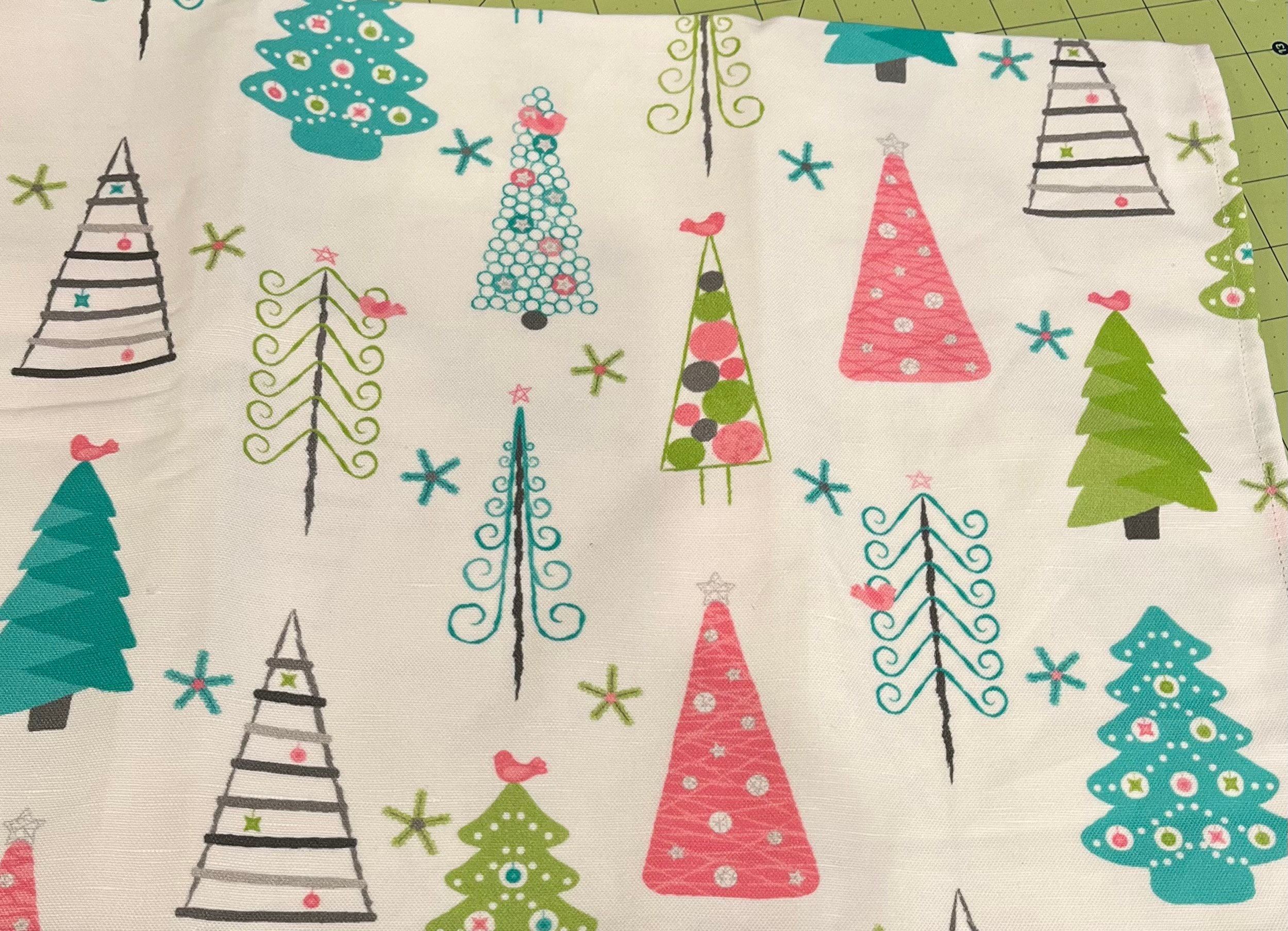 Mid Century Vintage Scandi Look Christmas Trees Linen/cotton - Etsy