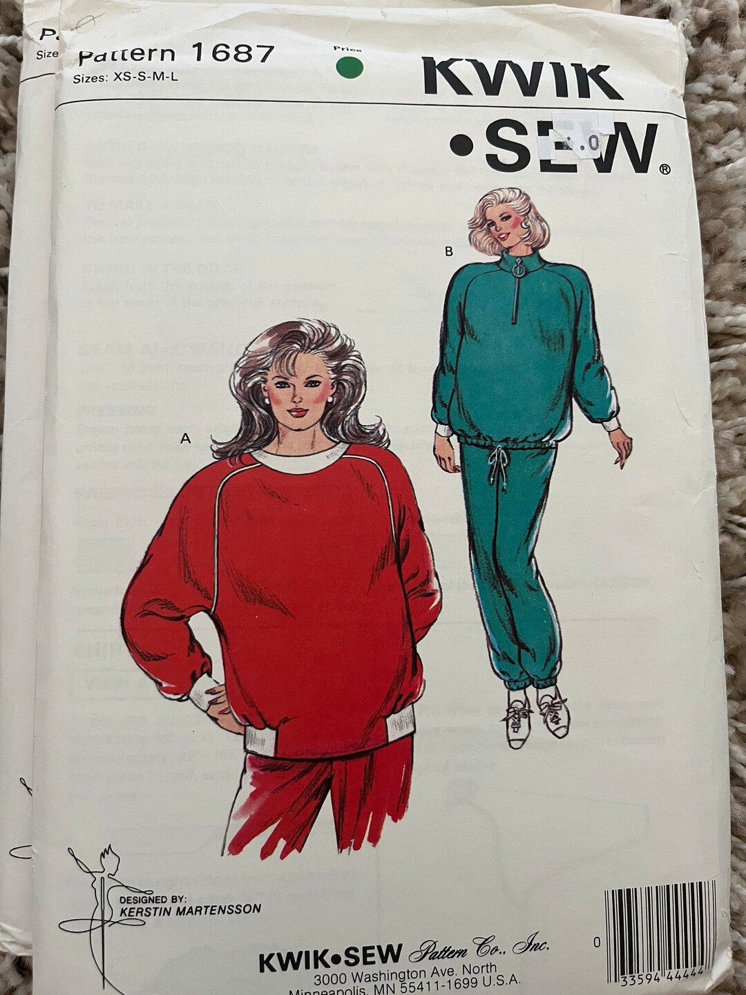 Kwik Sew New Uncut Pattern #1687 Misses Maternity Sweatsuit Size XS S M ...