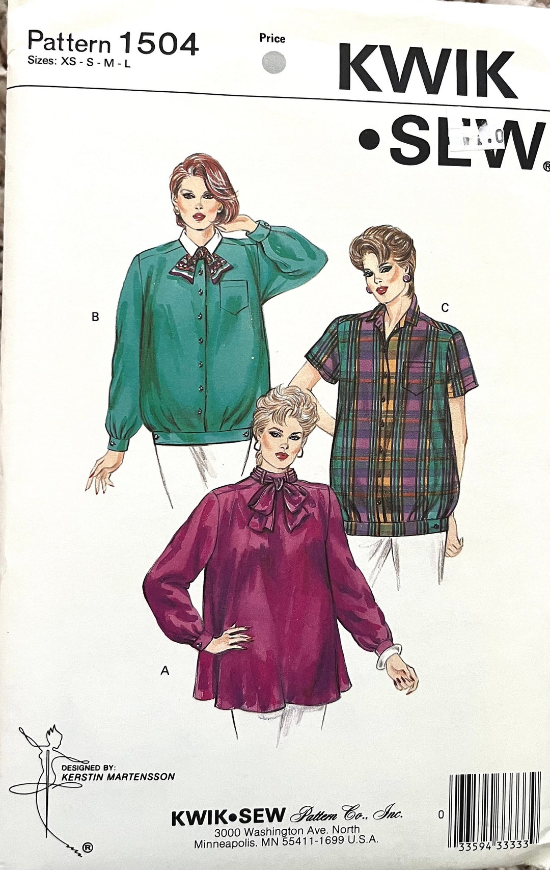 Kwik Sew New Uncut Pattern #1504 Misses Maternity Shirts Size XS S M L ...