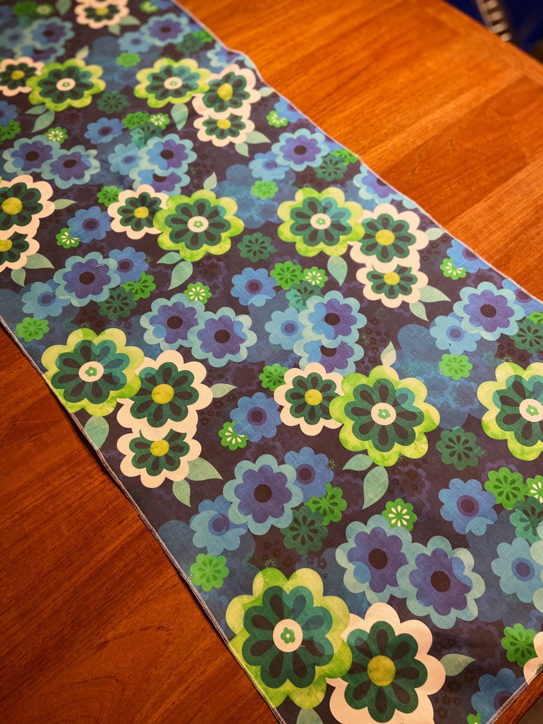 Retro Mid Century Vintage Look Linen/cotton Table Runner - Etsy