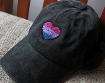 Transgender trans Pride Flag Heart embroidered Buckleback Dad Hat 25 ...