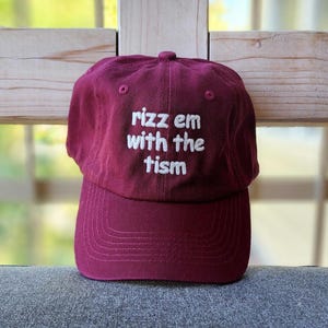 Rizz Em With the Tism embroidered Buckleback Dad Hat 25 Colors - Etsy
