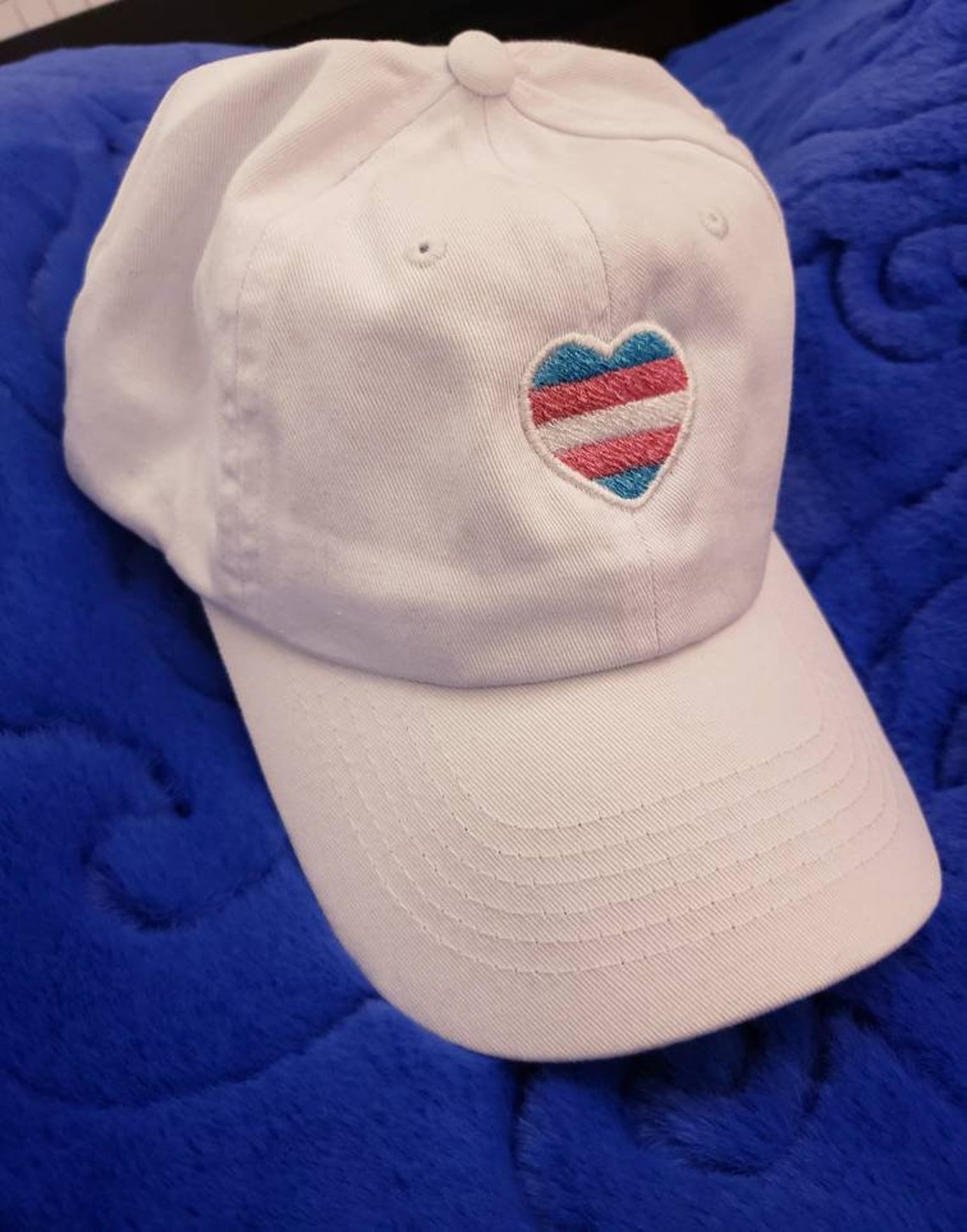 Transgender trans Pride Flag Heart embroidered Buckleback | Etsy