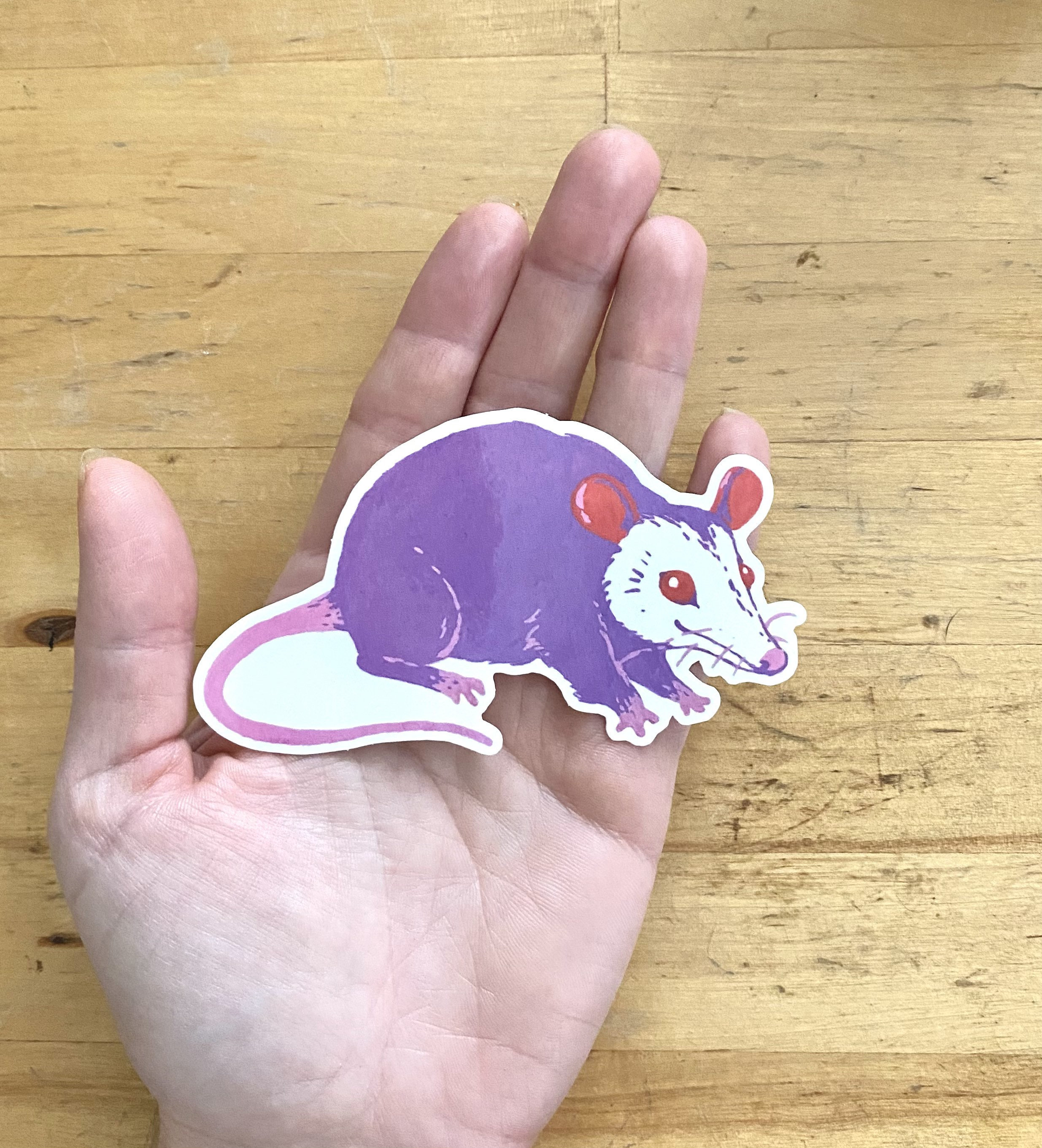 Pastel Possum Vinyl Sticker - Large Weather Proof Sticker - Colorful ...