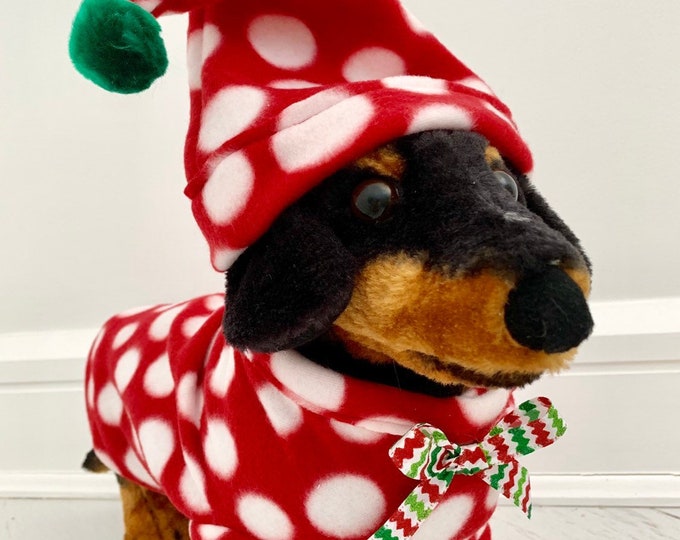 Dog Christmas Pajamas- Christmas Costume- Dog Fleece Pajamas- Dog ...