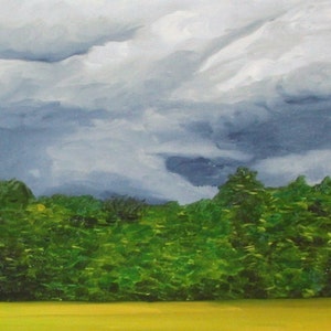 Spring Storm Clouds, Giclee Art Print, Landscape Painting, Cloud Art ...