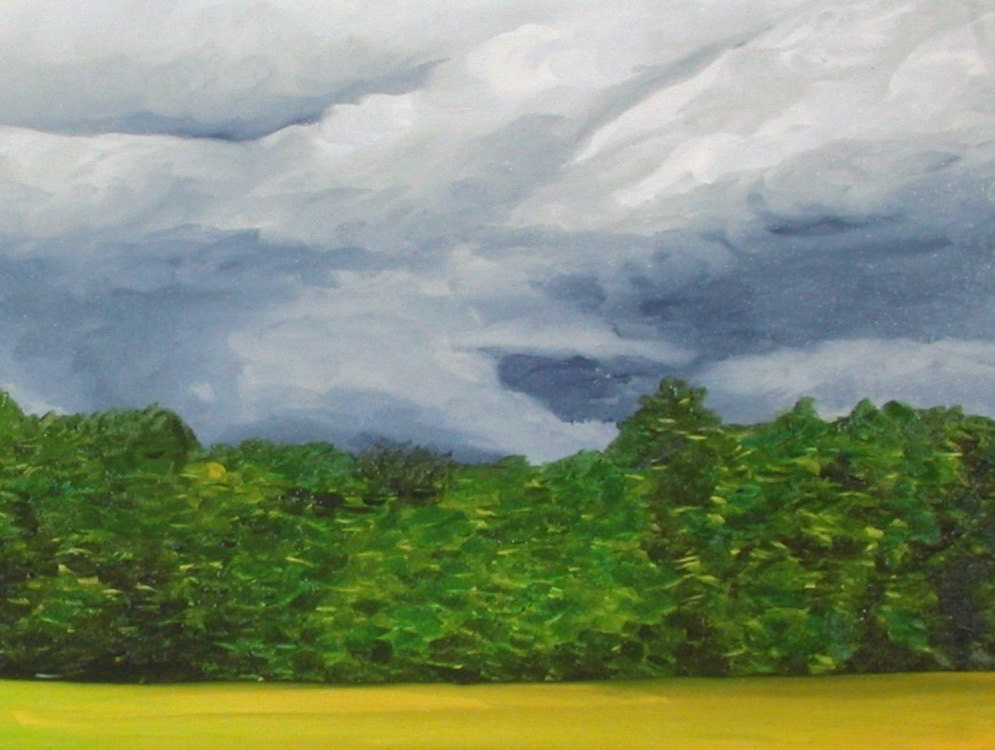 Spring Storm Clouds, Giclee Art Print, Landscape Painting, Cloud Art ...