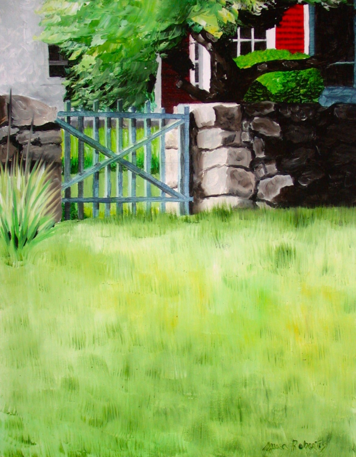 Garden Wood Gate, Giclee Art Print, New England Art, Garden Print, Wood ...