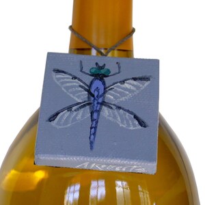 Small Insect Art, Miniature Dragonfly Painting, Slate Blue, Bug Art - Etsy