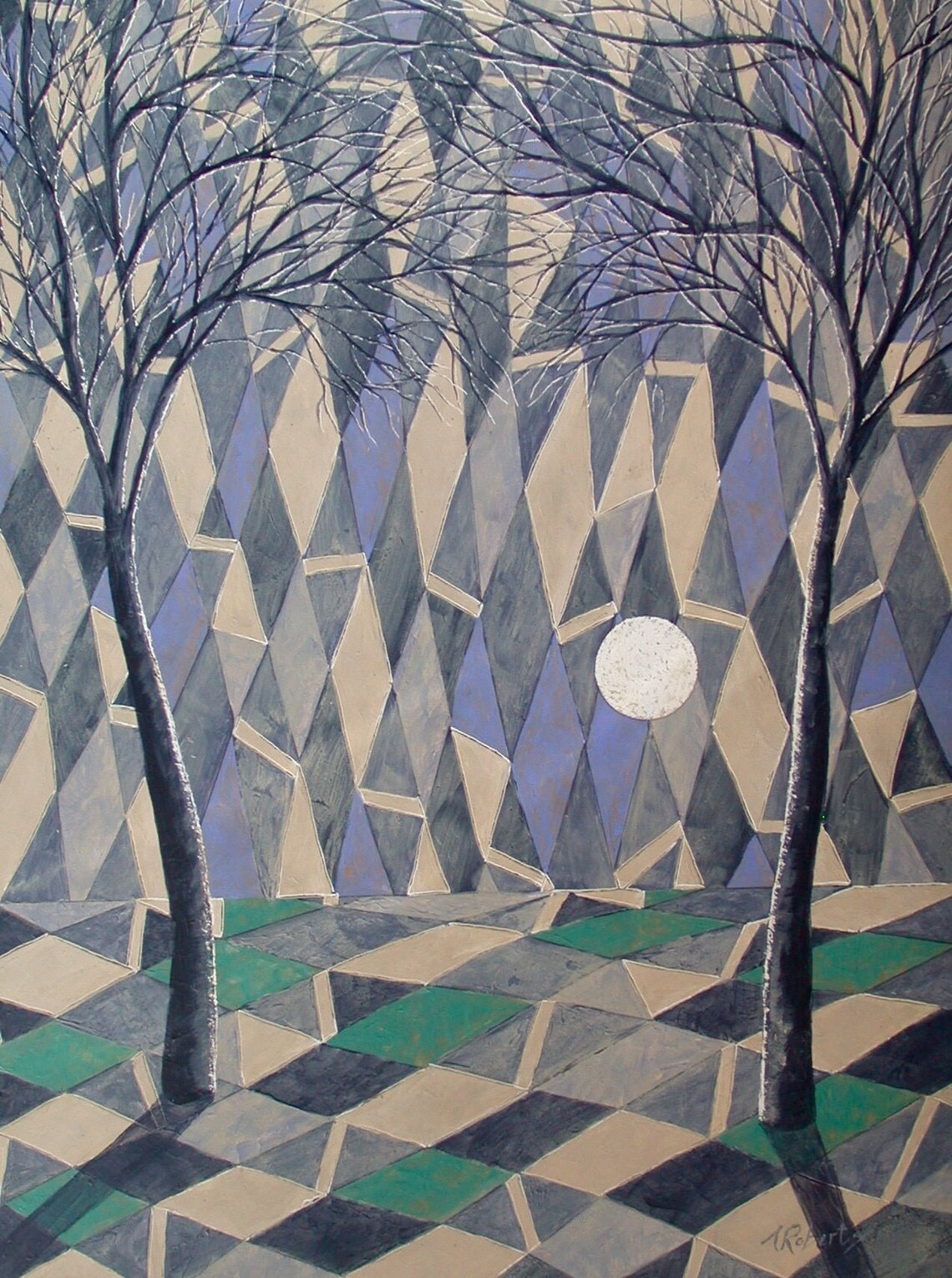 Abstract Landscape Painting Geometric Pattern Original Fine - Etsy