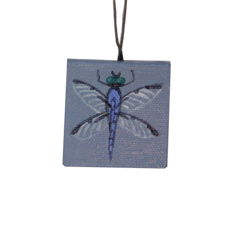Small Insect Art, Miniature Dragonfly Painting, Slate Blue, Bug Art - Etsy