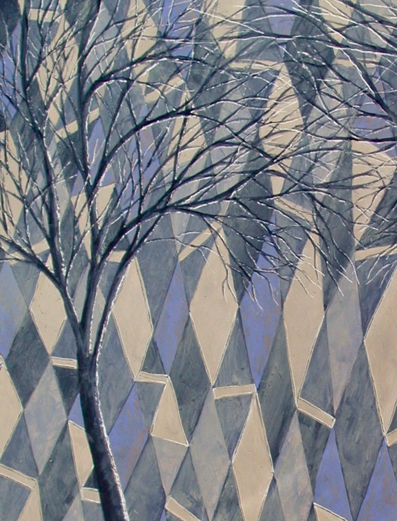 Abstract Landscape Painting, Geometric Pattern, Original Fine Art, Moon ...