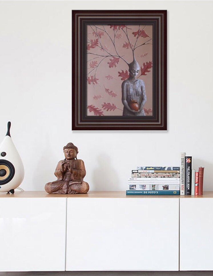 Oak Tree Acorn, Surreal Fine Art, Tree of Life, Wall Decor, Acorn Art ...