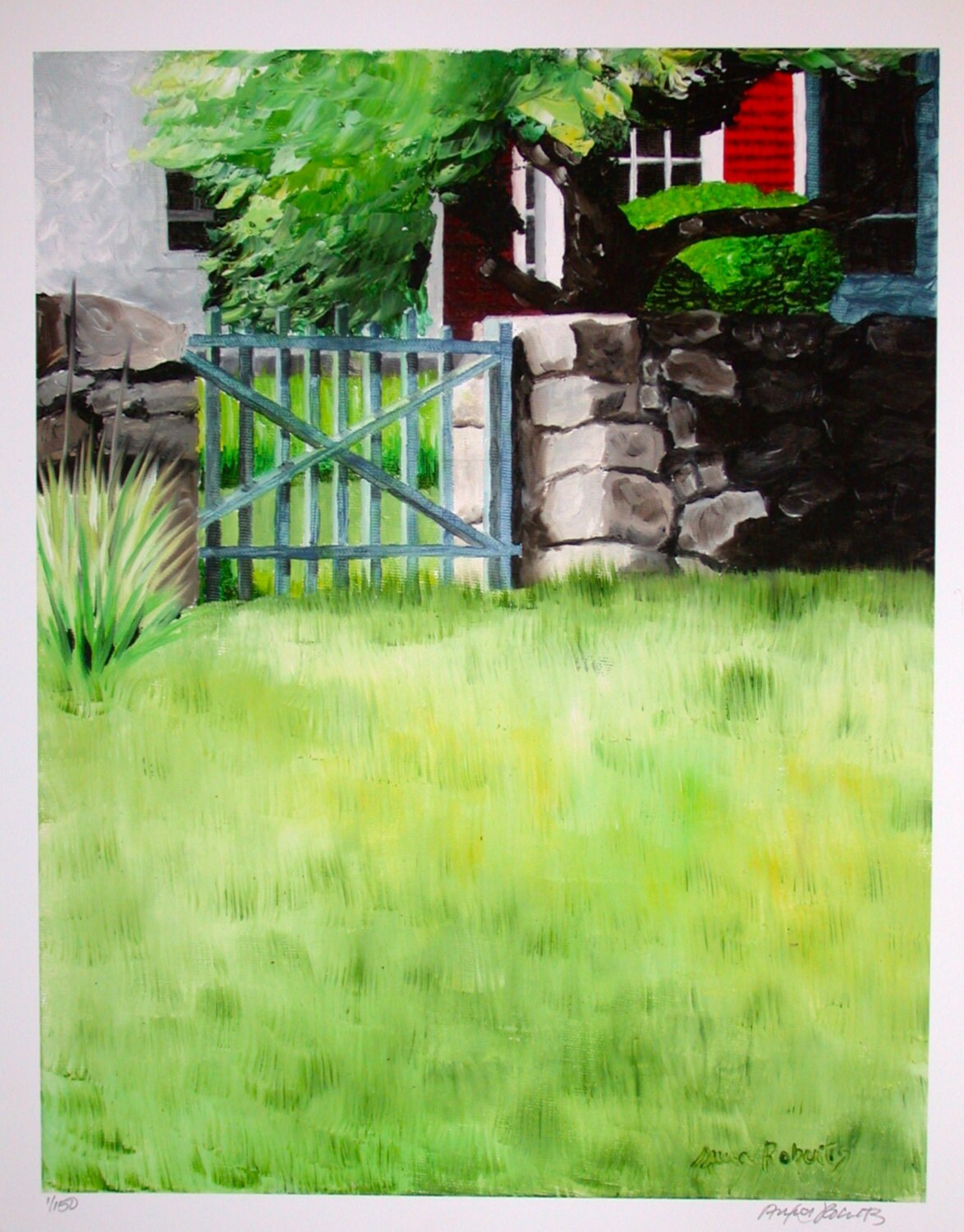 Garden Wood Gate, Giclee Art Print, New England Art, Garden Print, Wood ...