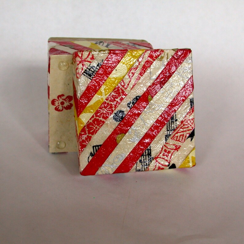 Cherry Red Striped Decorative Jewelry Box, Small Storage, Red Gift Box ...