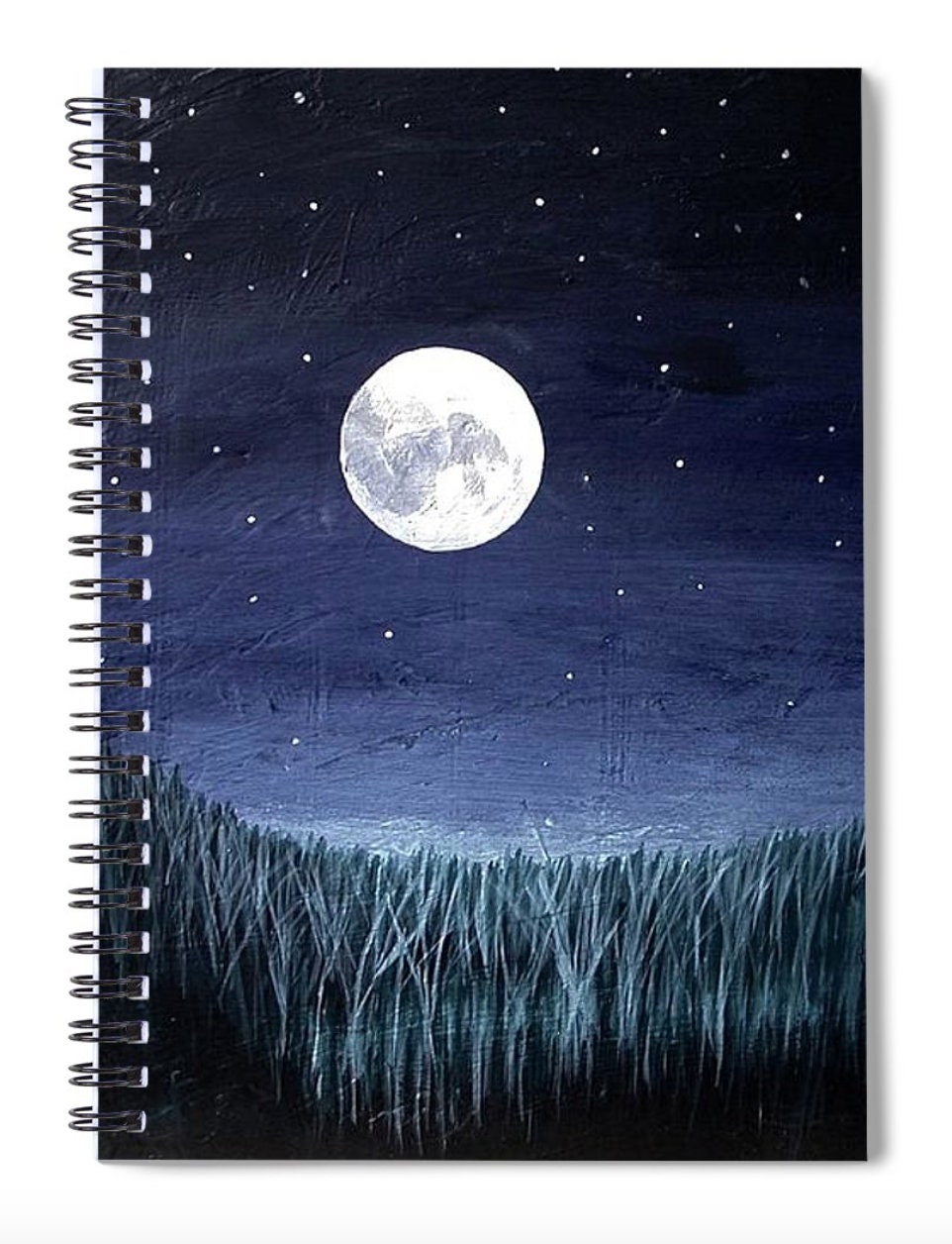 Night Sky Spiral Notebook Full Moon Journal Starry Night | Etsy
