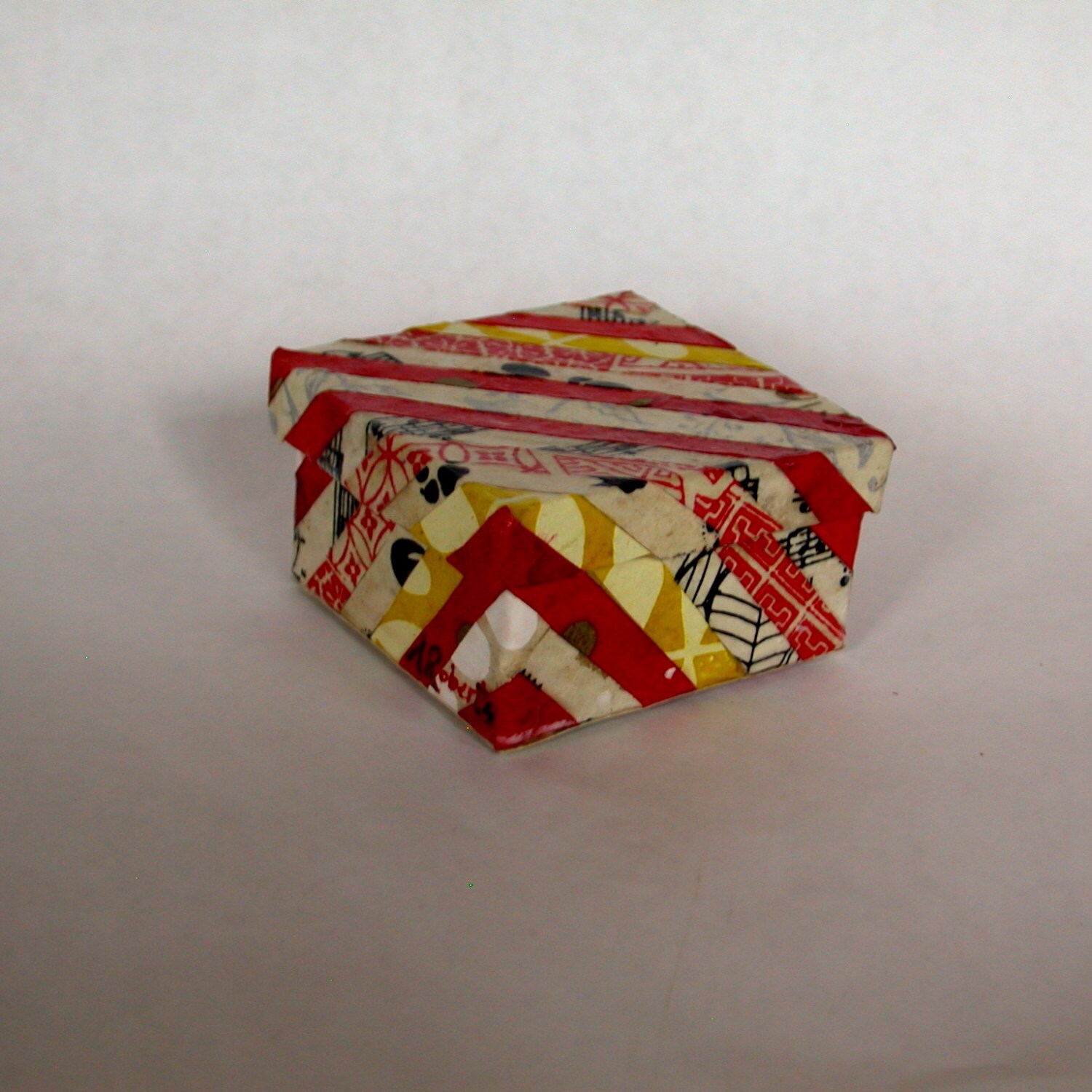 Cherry Red Striped Decorative Jewelry Box, Small Storage, Red Gift Box ...