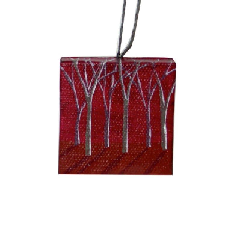 Ruby Red Trees Miniature Landscape Painting Bottle - Etsy