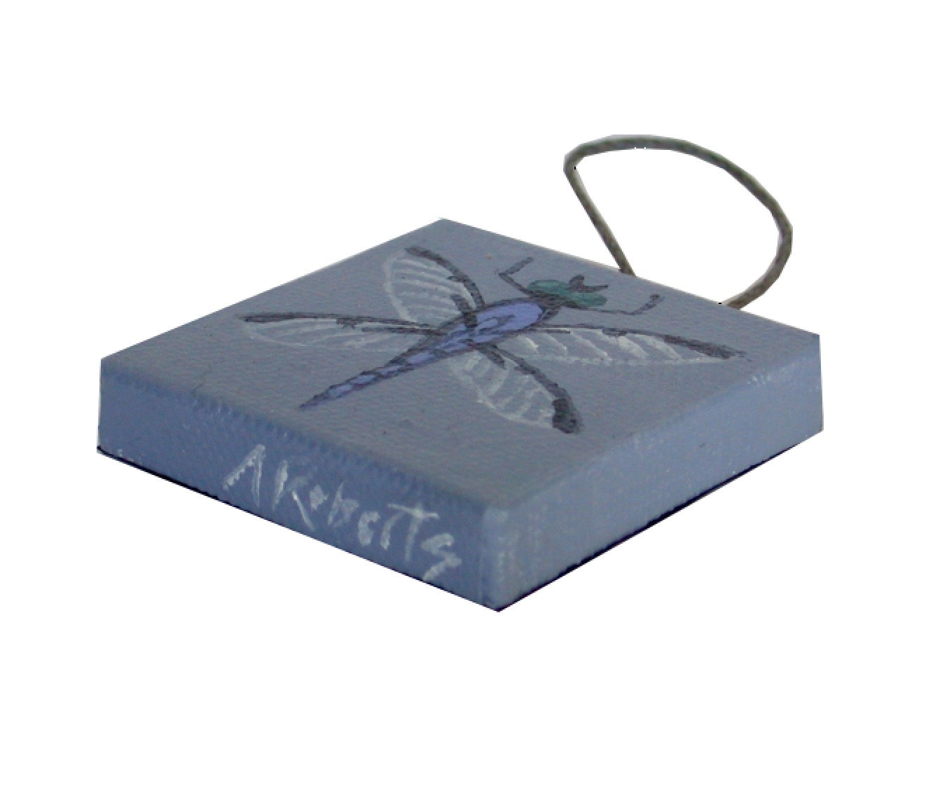 Small Insect Art, Miniature Dragonfly Painting, Slate Blue, Bug Art - Etsy