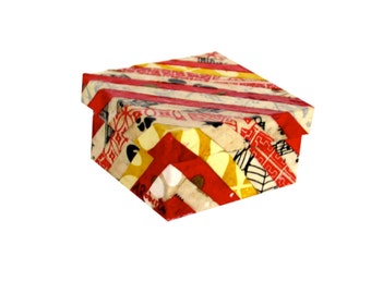 Red Striped Collage Jewelry Gift Box Small Storage Striped | Etsy