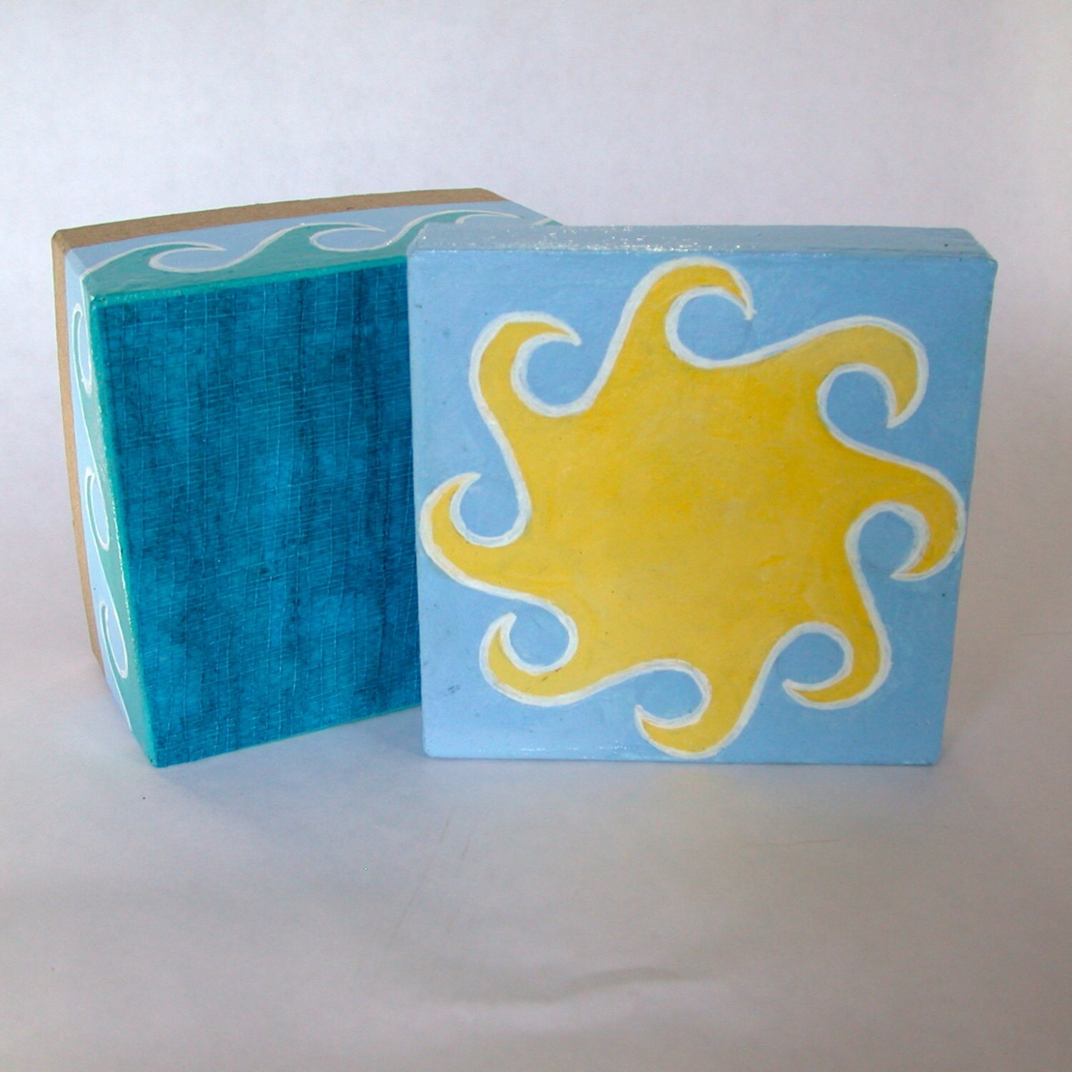 Summer Sun and Sea Decorative Gift Box, Hand Painted Box, Sun Box, Sea ...