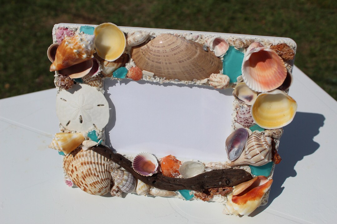 Beach Photo Frame, Seashell Frame, Shell Photo Frame, Shell Frame ...