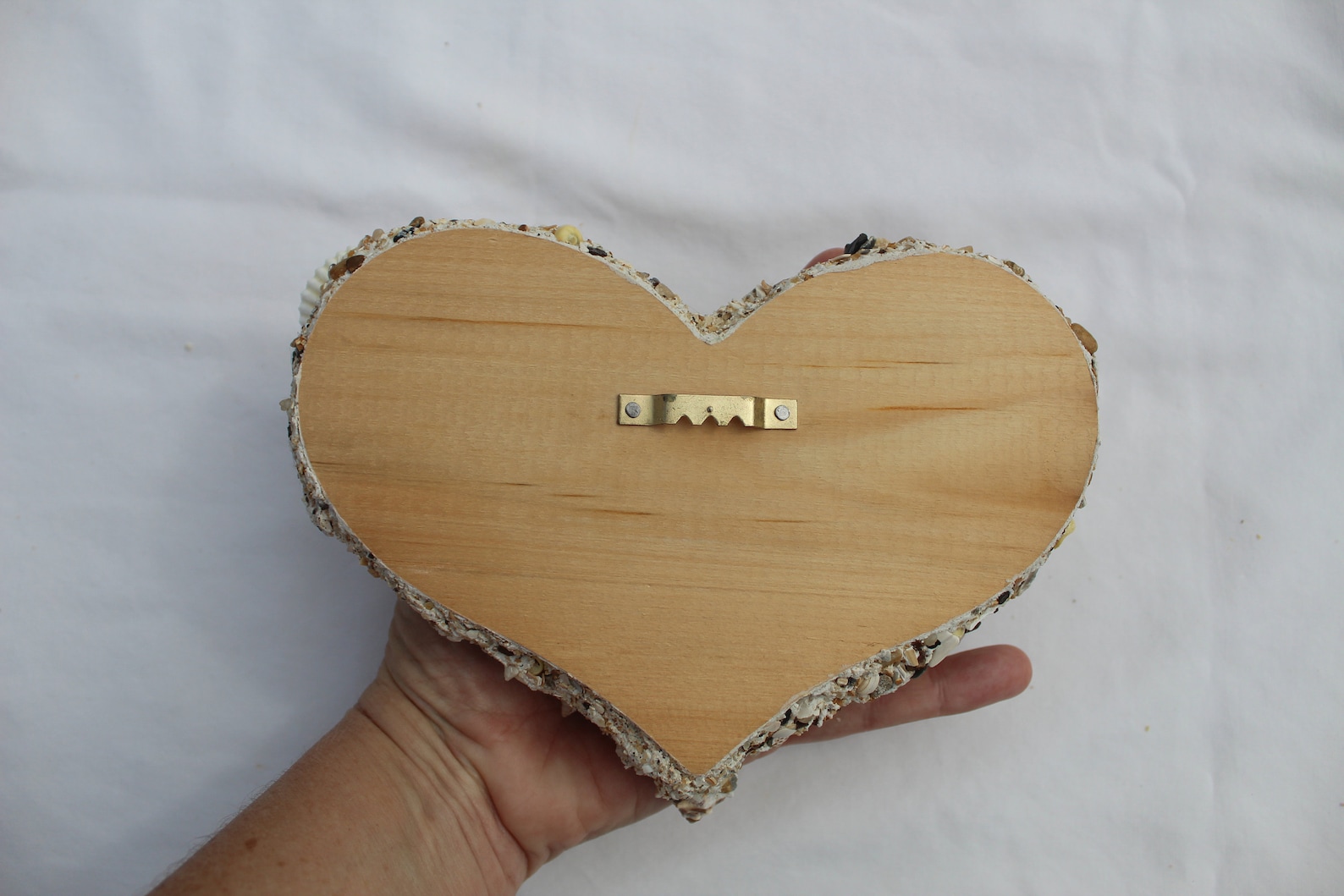 Small Shell Heart Wood Sea Shell Heart Handcrafted Heart - Etsy