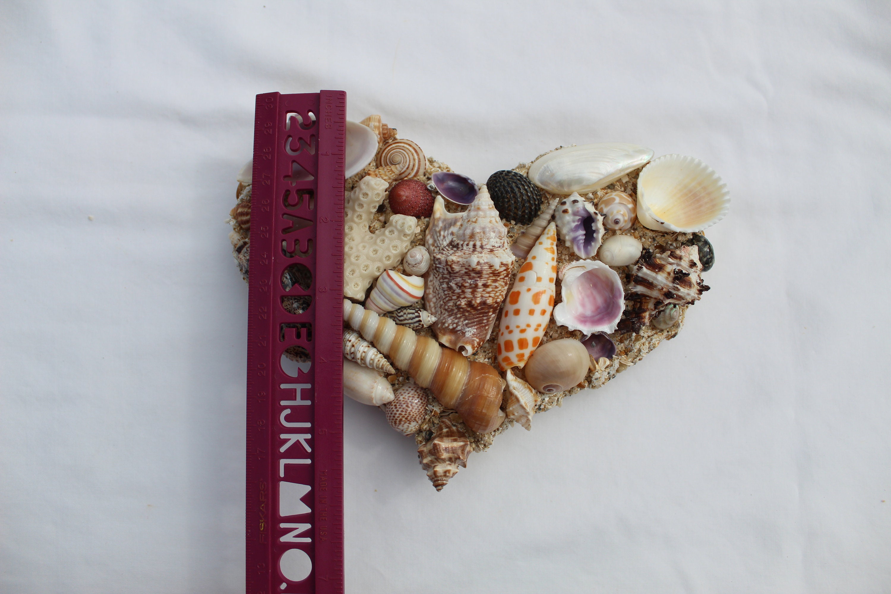 Small Shell Heart, Wood Sea Shell Heart, Handcrafted Heart, Love and ...