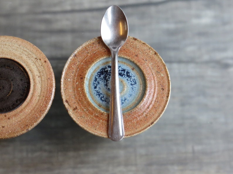 Ceramic Lidded Jar Spice Container Salt Pepper Cellar Pinch Bowl ...