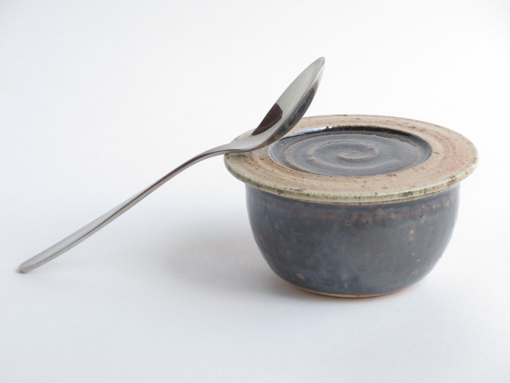 Ceramic Lidded Jar Salt Cellar Pinch Bowl Food Storage Container With ...