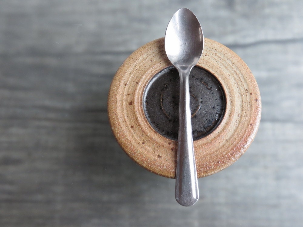 Ceramic Lidded Jar Salt Cellar Pinch Bowl Food Storage Container With ...