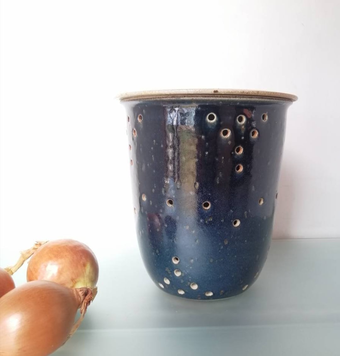 Onion Keeper Garlic Onion Potato Storage Jar With Lid Ceramic Big Sized ...