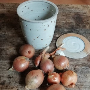 Big Sized Onion Keeper Garlic Onion Storage Jar With Lid Ceramic Food ...