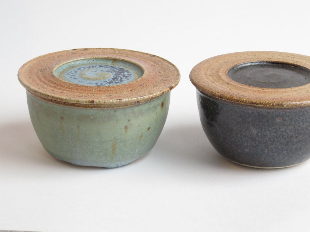 Ceramic Lidded Jar Salt Cellar Pinch Bowl Food Storage Container With ...