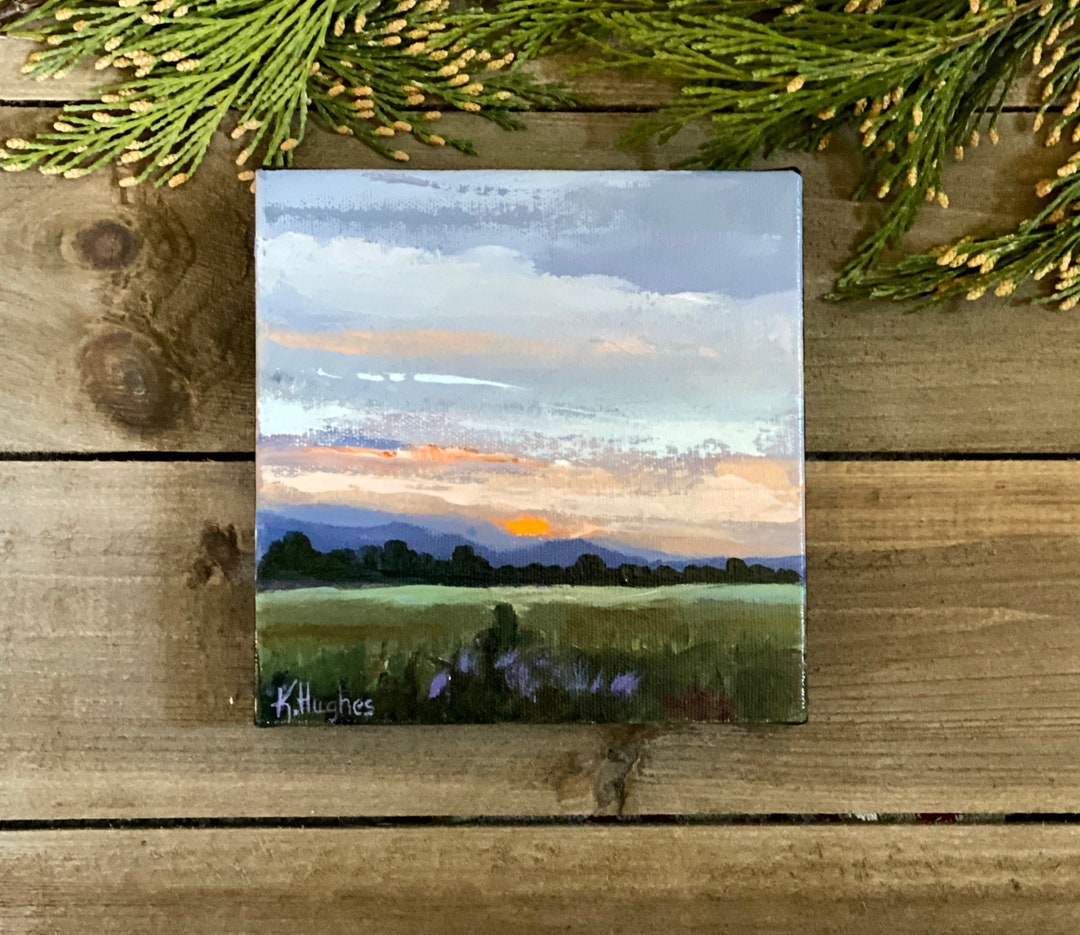 Original Sunset Acrylic Painting Abstract Landscape Modern - Etsy