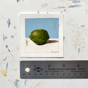 Original Mini Lime Acrylic Still Life Art, Kitchen/cafe/restaurant Art ...