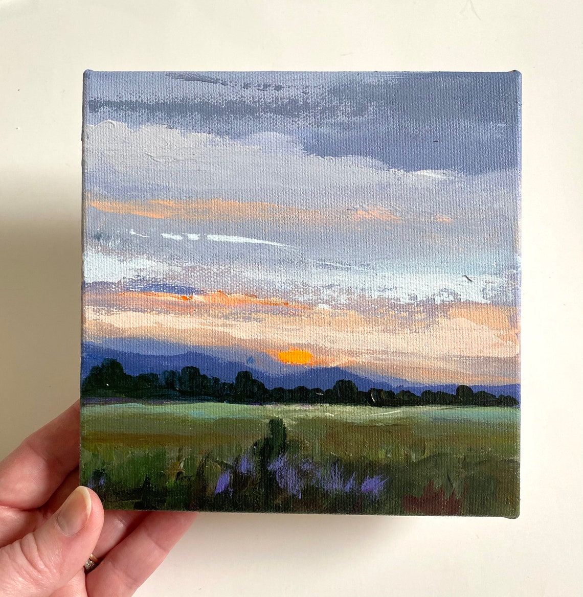 Original Sunset Acrylic Painting Abstract Landscape Modern - Etsy