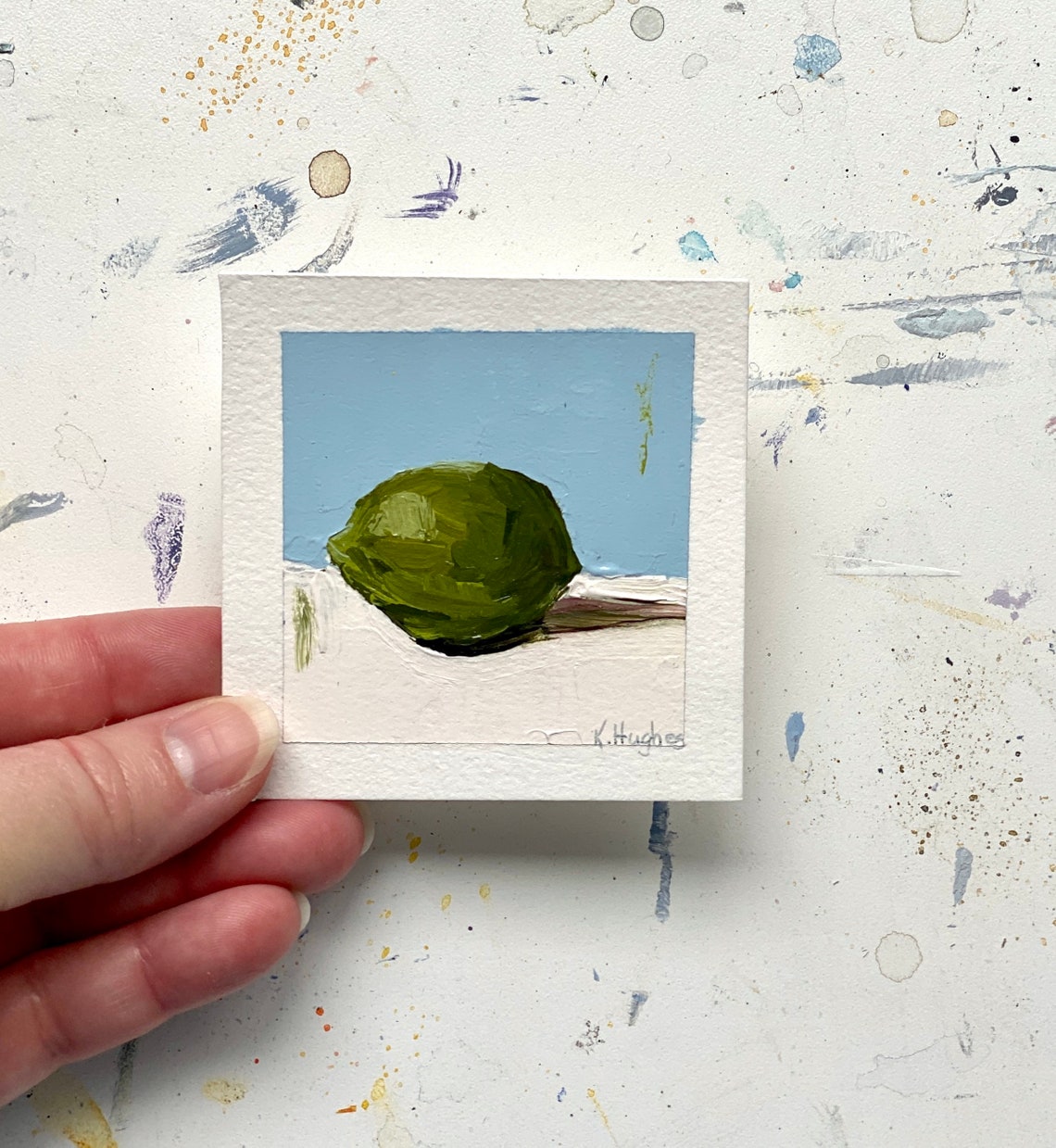 Original Mini Lime Acrylic Still Life Art, Kitchen/cafe/restaurant Art ...