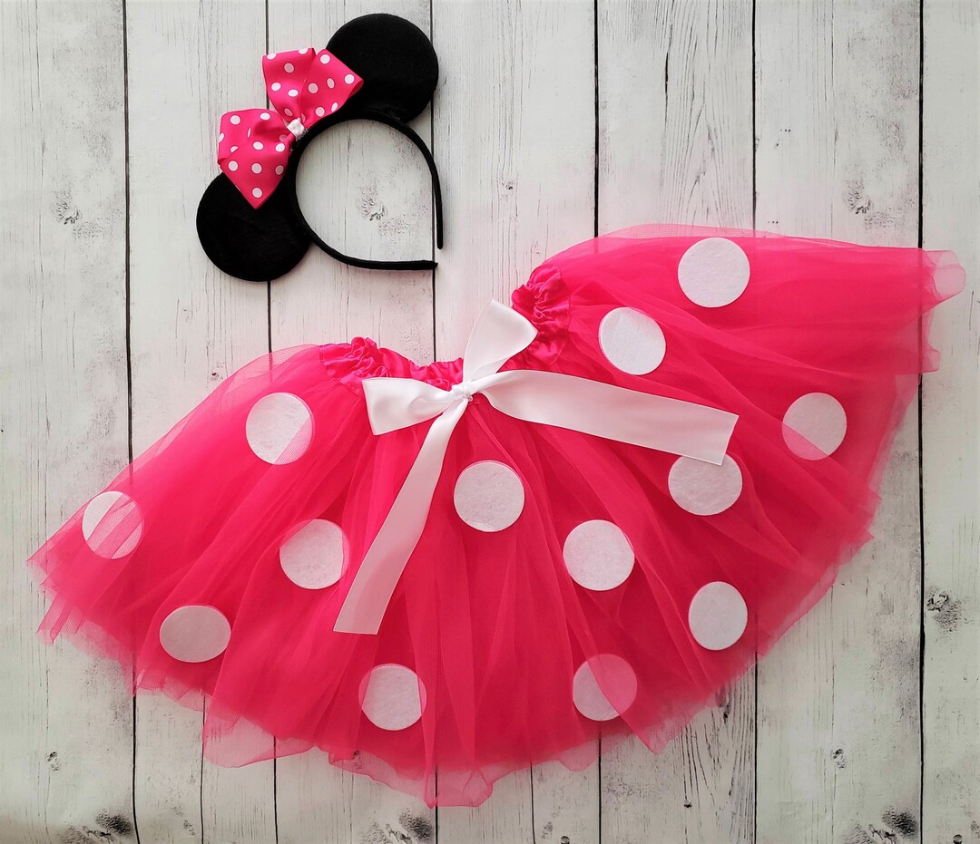Pink Mouse Tutu Costume With Mouse Ears Headband, Mouse Birthday Outfit ...