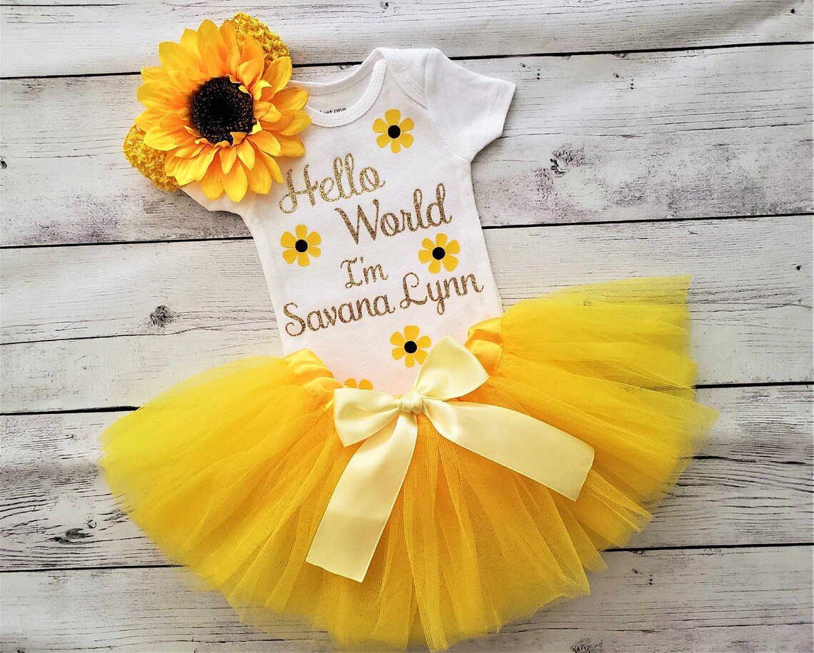 Hello World Newborn Girl Outfit You Are My Sunshine - Etsy