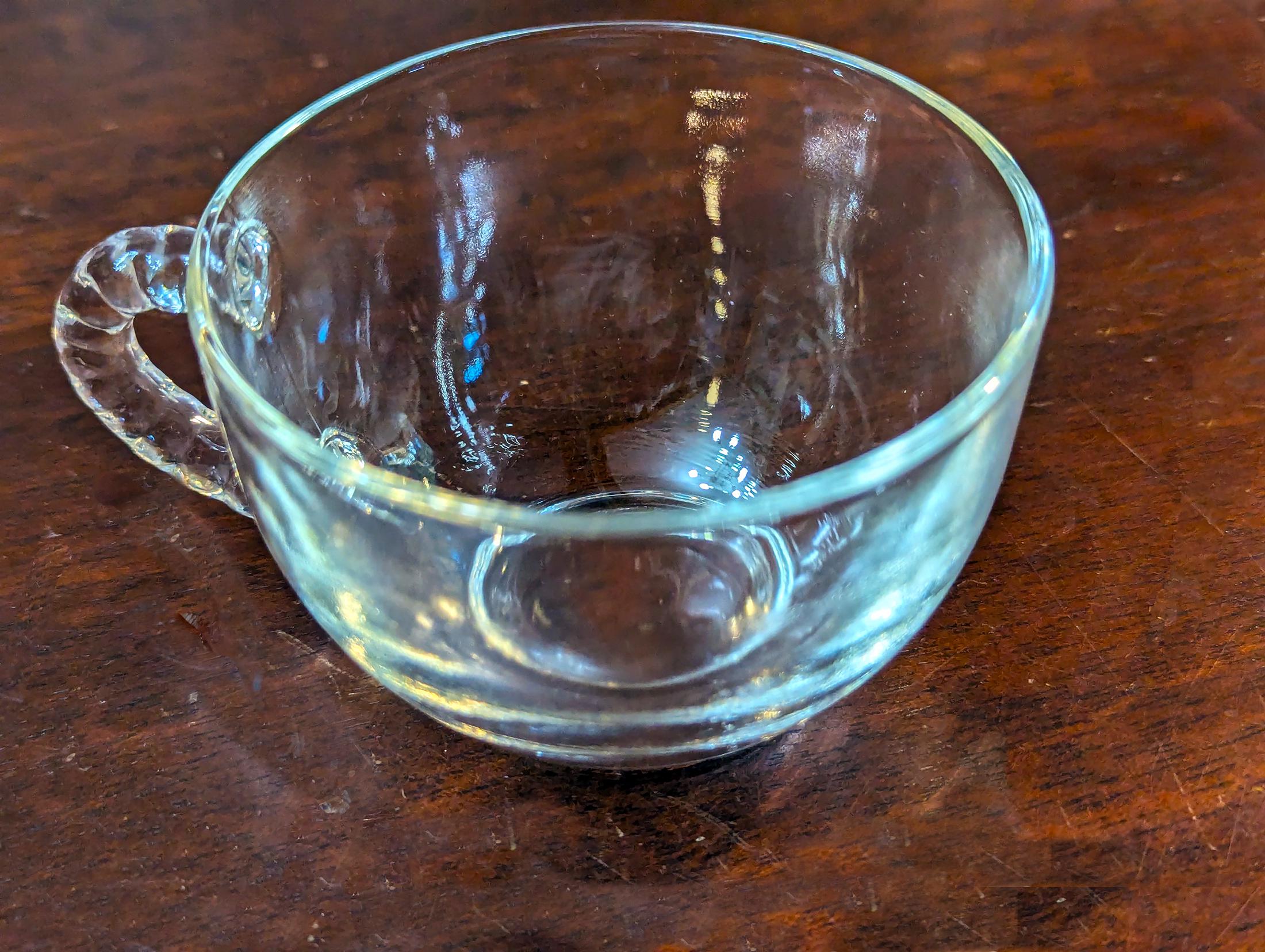 1950s Homestead Snack Set Plates and Cups for Four Clear Cut Glass Look ...