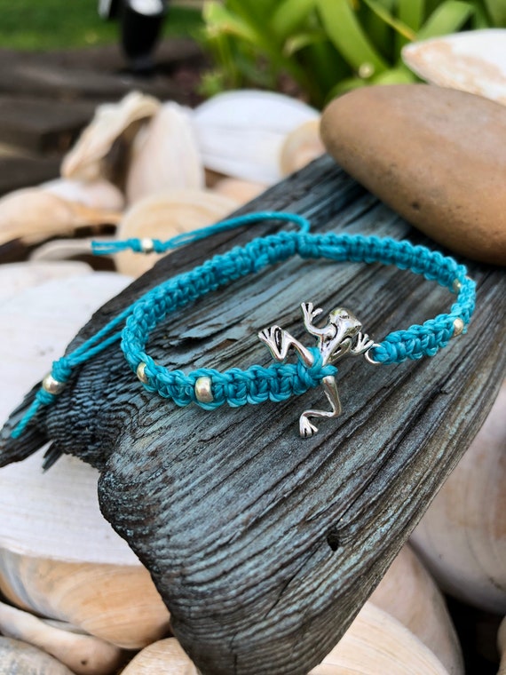 Frog Bracelet-macrame Bracelet-adjustable-cotton Cord - Etsy