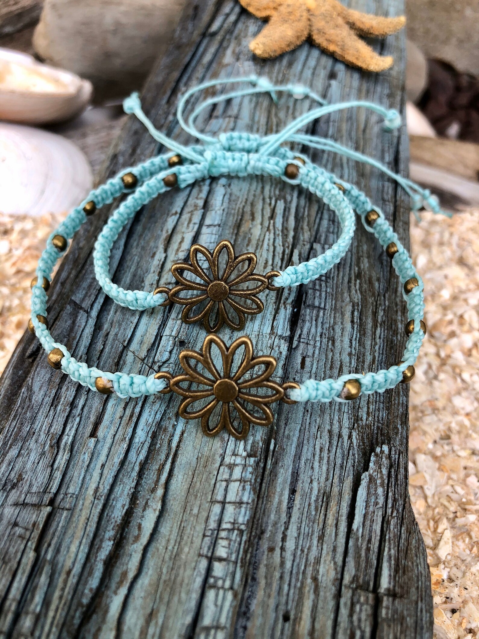 Daisy Flower Anklet-hippie Anklet-boho Anklet-beach Anklet-beaded ...