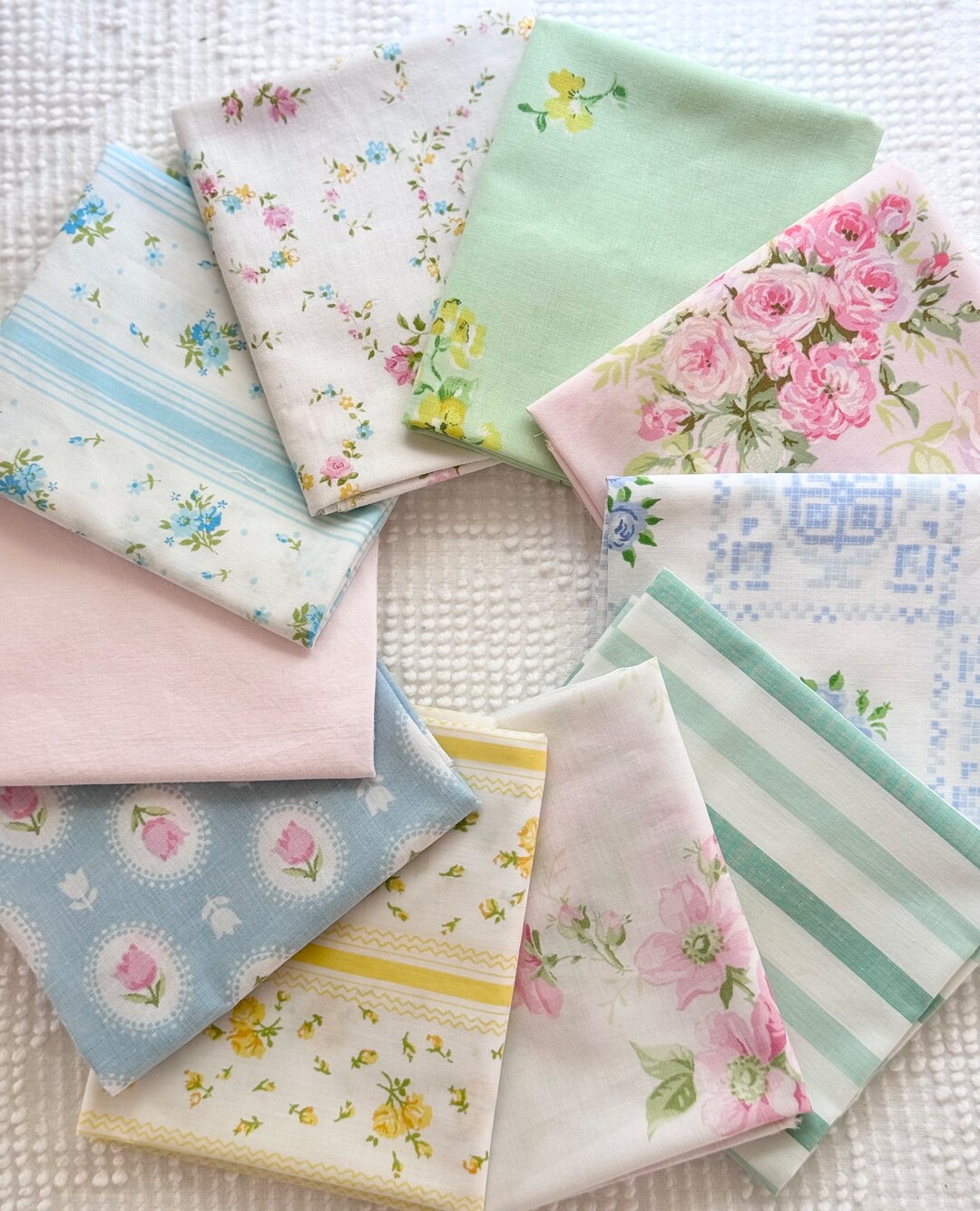 Vintage Sheet Fat Quarter Bundle: Pastel Bundle 4 - Etsy