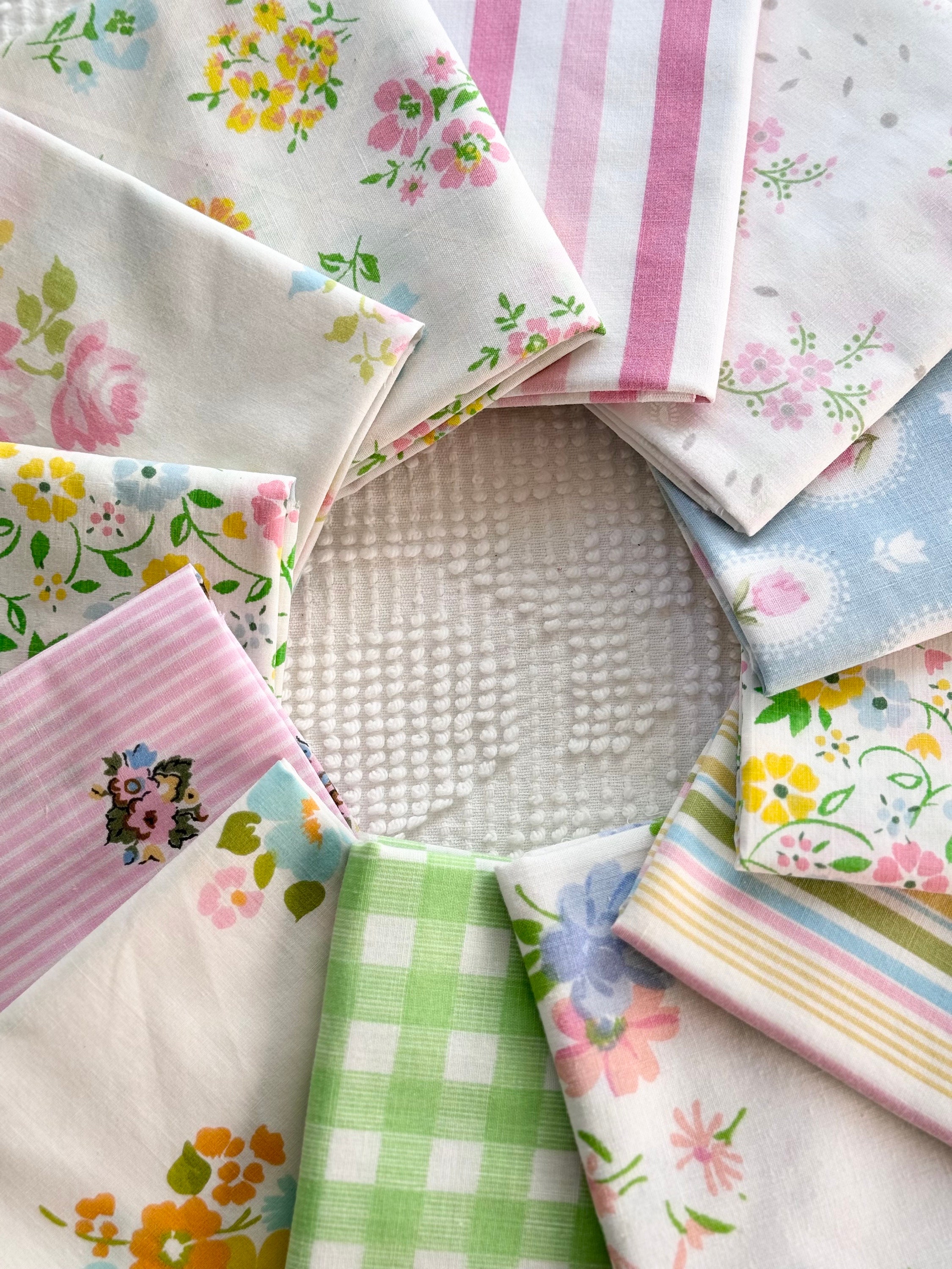 Vintage Sheet Fat Quarter Bundle: Pastel Bundle One Dozen - Etsy