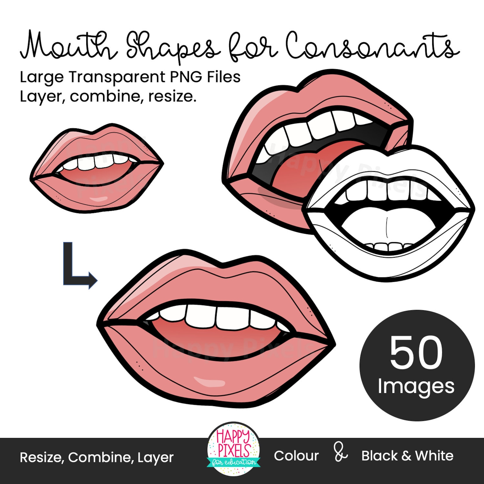 Phonics Mouth Position Mouth Articulation Clipart CONSONANTS - Etsy