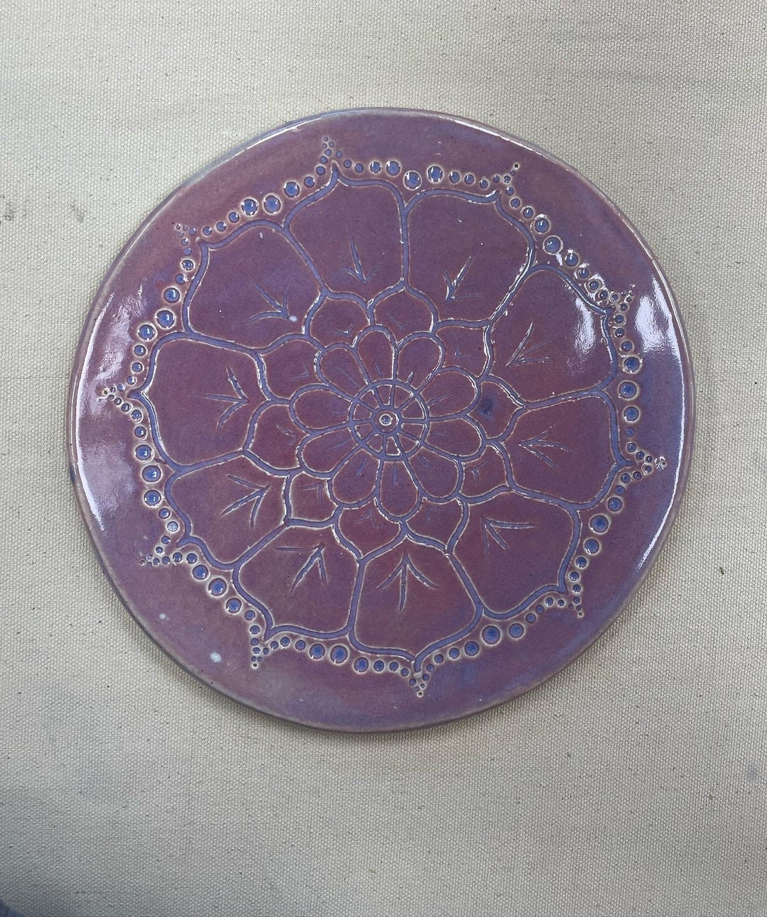 Handmade Ceramic Trivet- Lilac - Etsy