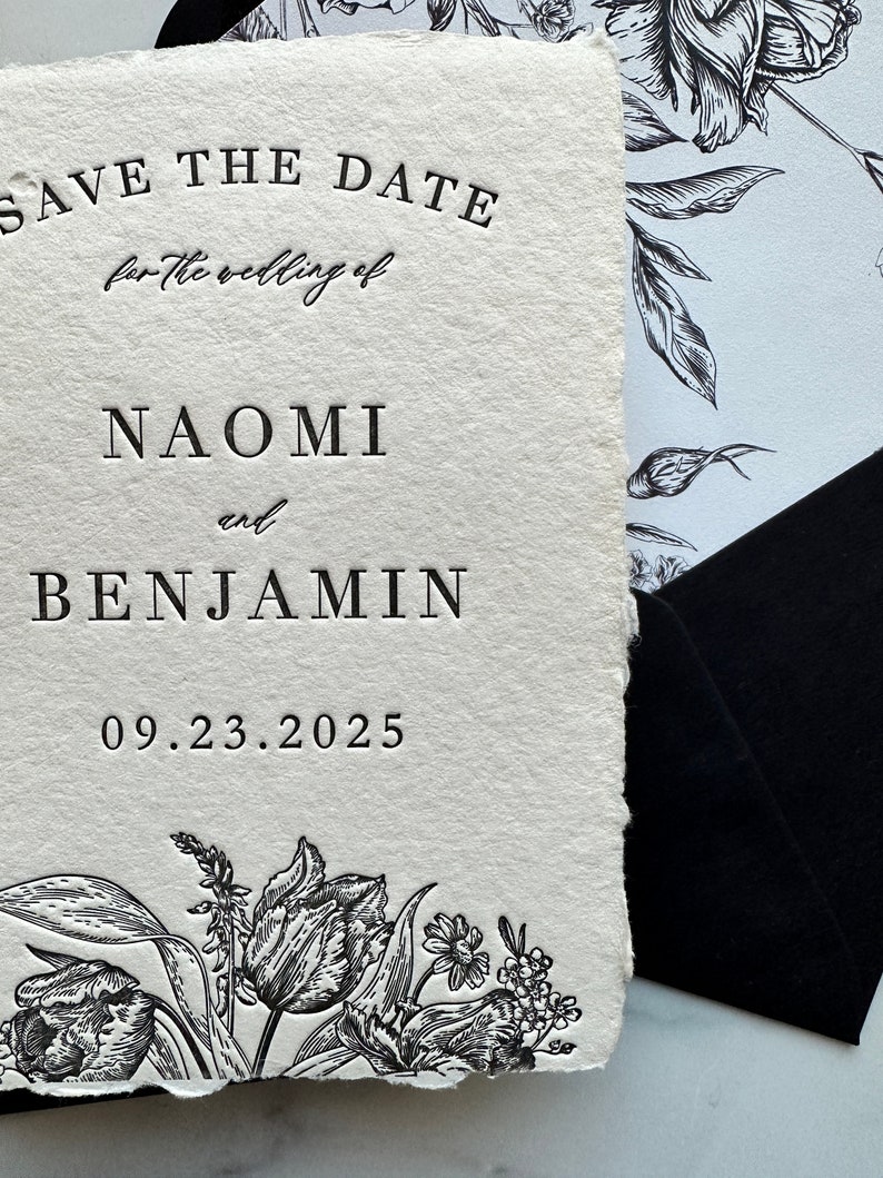 Handmade Paper Save the Dates - Etsy